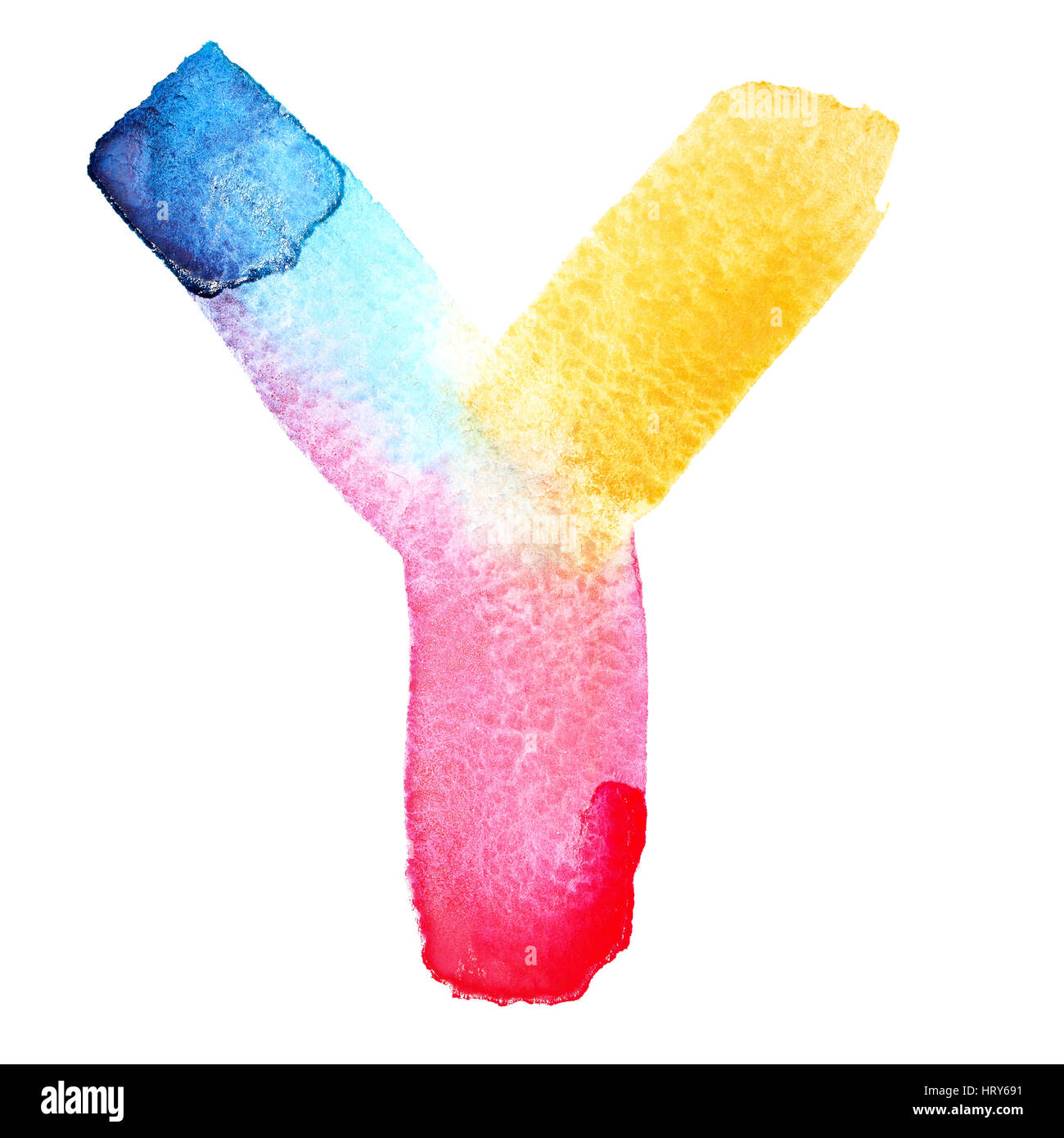 Letter Y - colorful watercolor ABC Stock Photo - Alamy