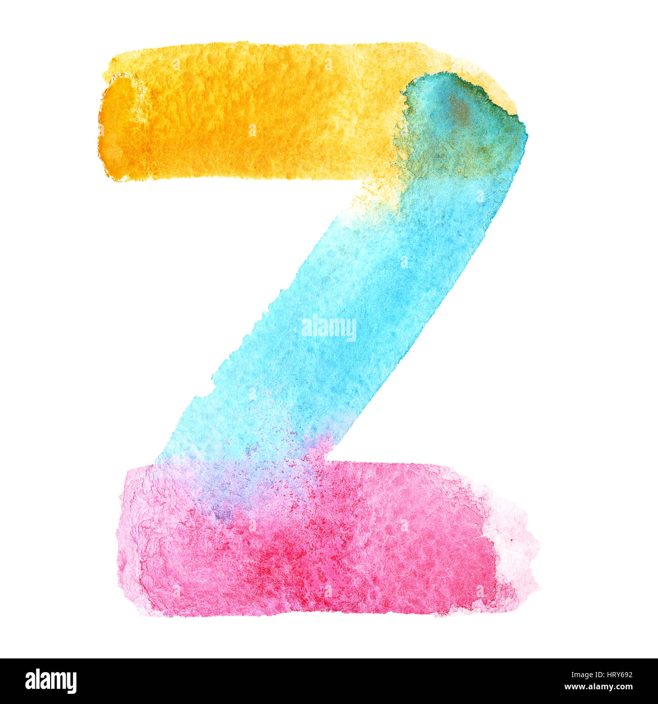 Letter Z - colorful watercolor ABC Stock Photo - Alamy