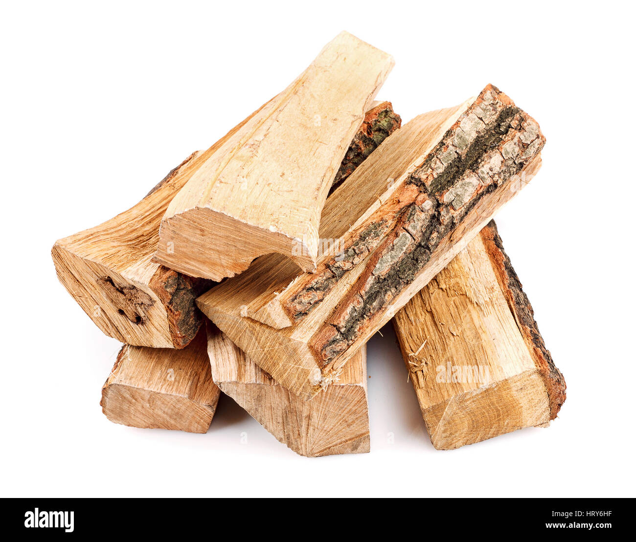stack of firewood isolated on white background Stock Photo - Alamy