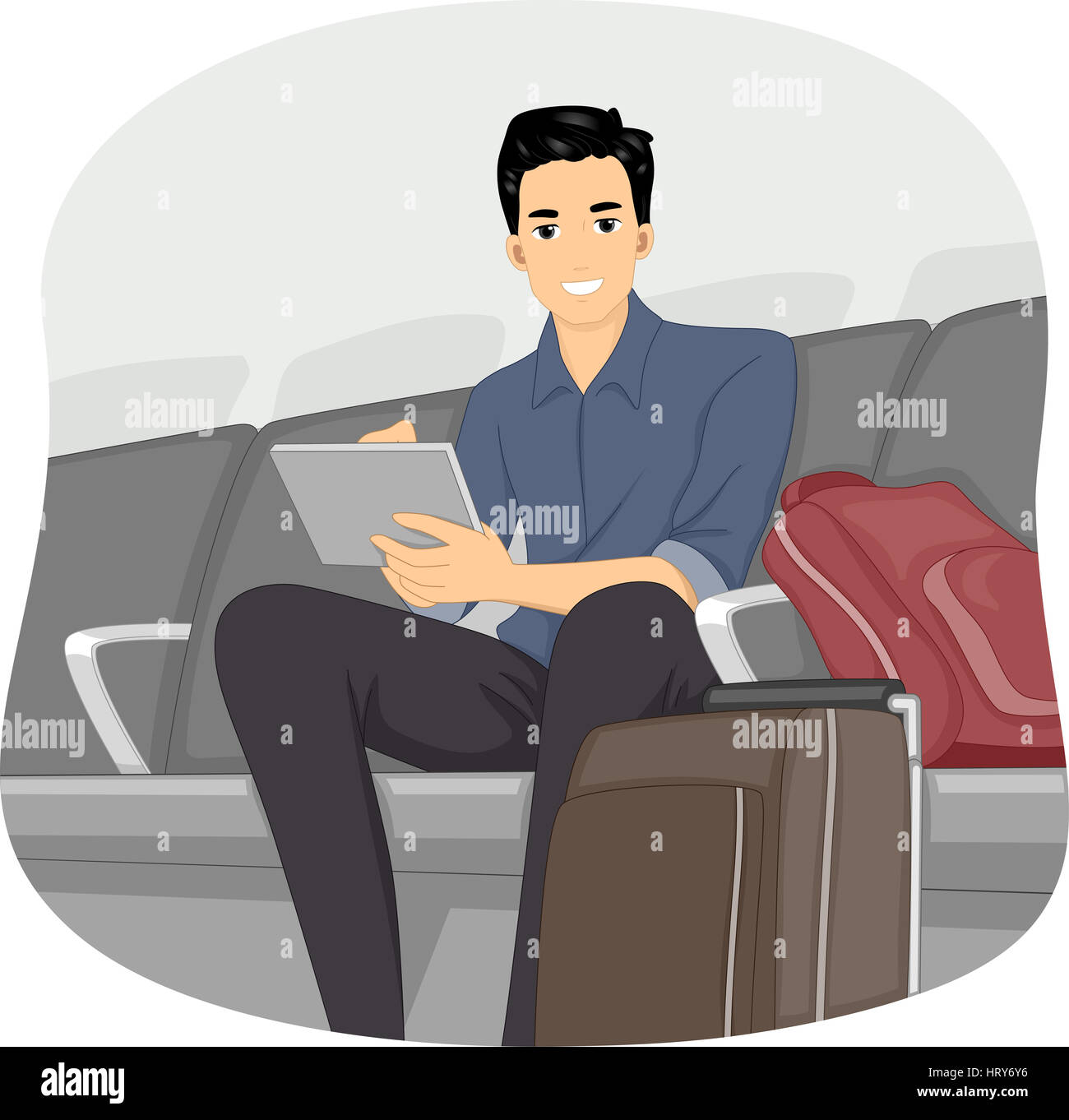 Cartoon man using computer in hi-res stock photography and images - Alamy