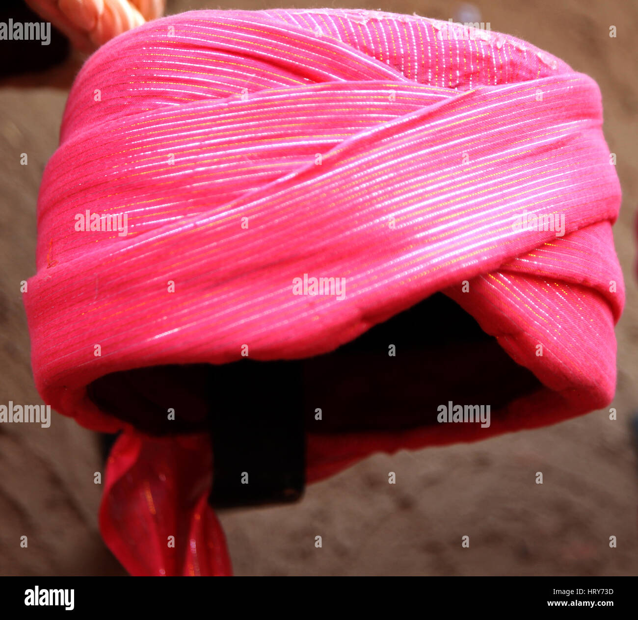 Brightly coloured turban (Rajasthani Traditional Cap), Rajasthan, India ...