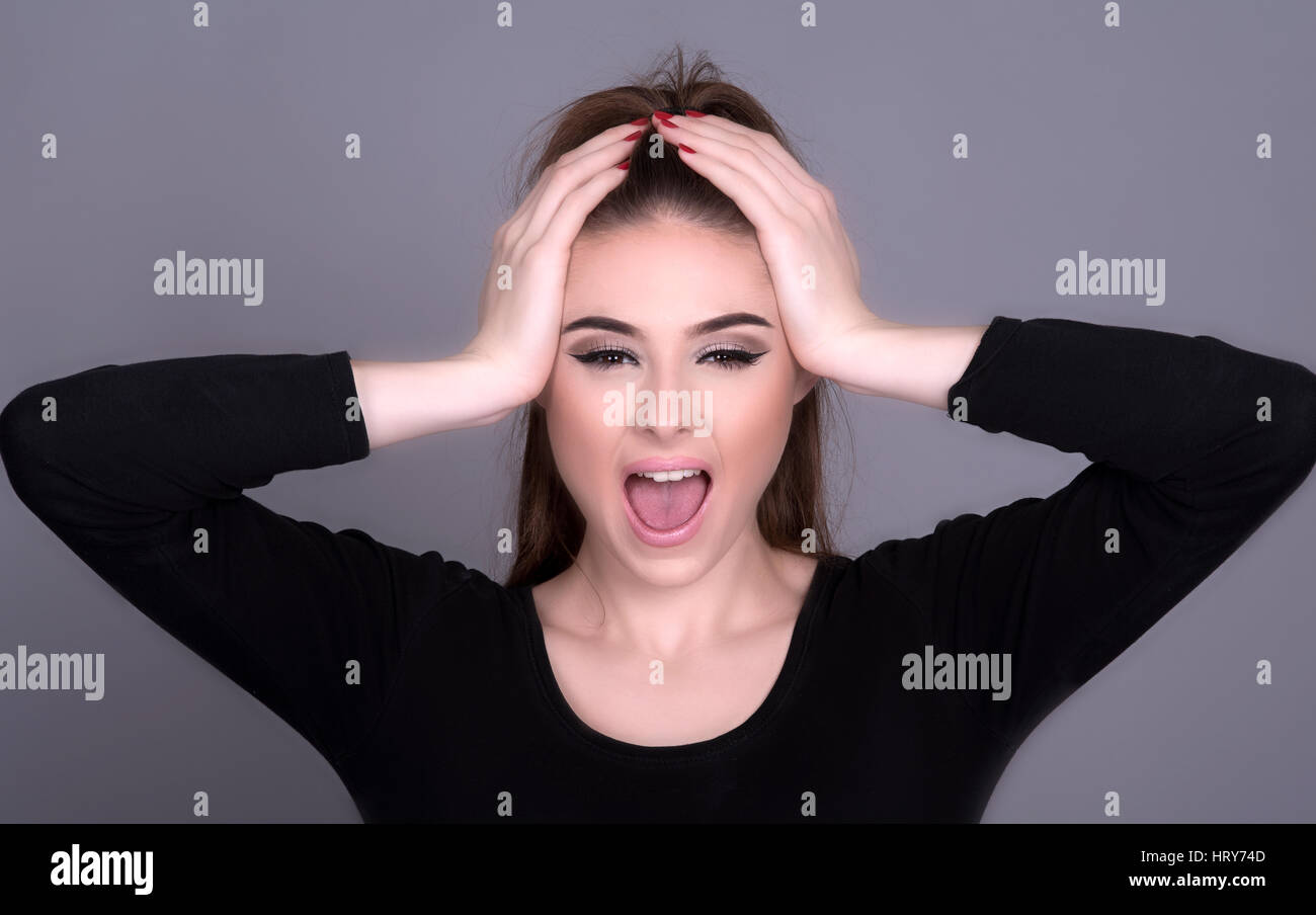 Shouting loudly call hi-res stock photography and images - Alamy