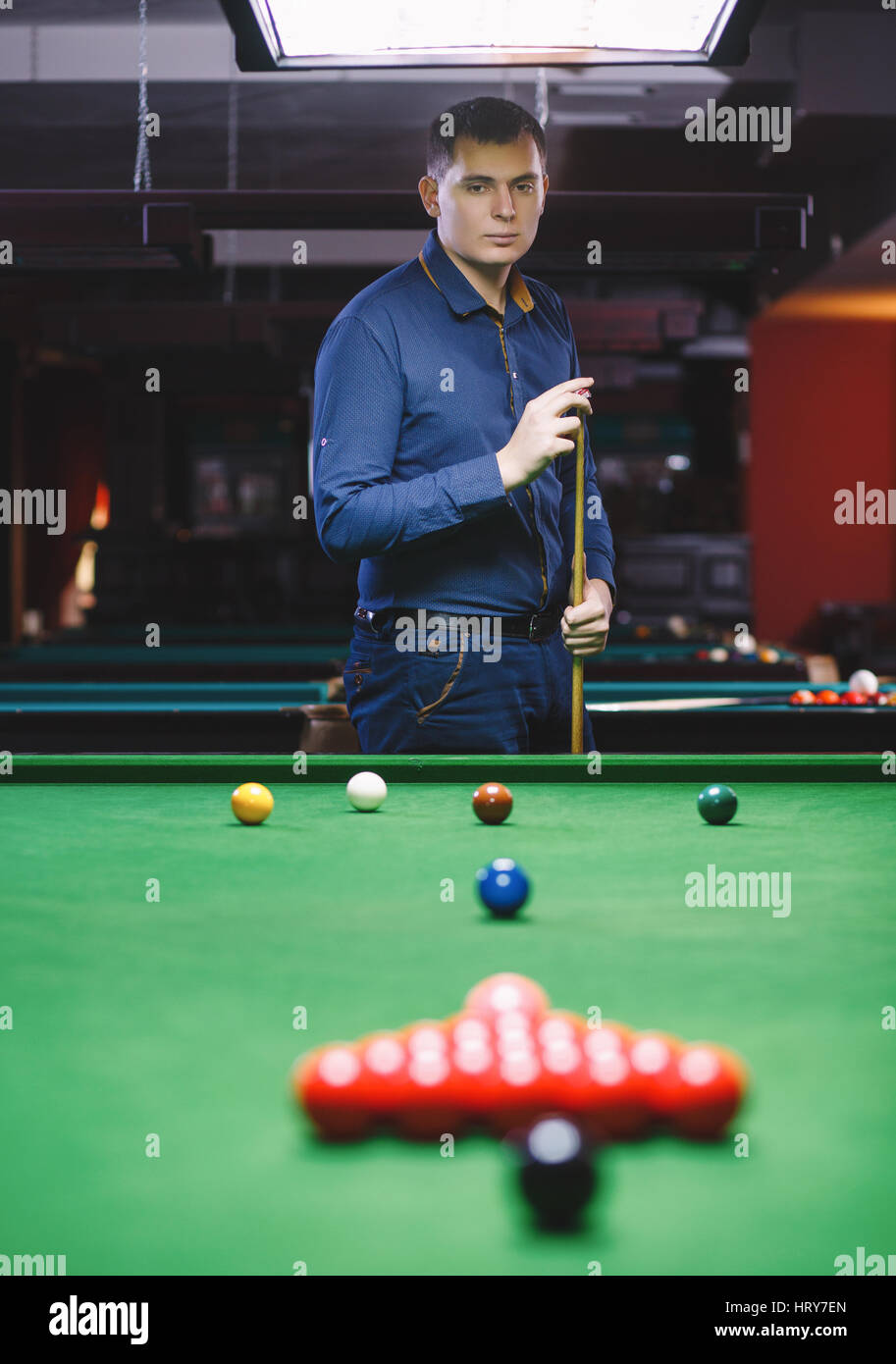 Ball and Snooker Player, man play snooker Stock Photo - Alamy