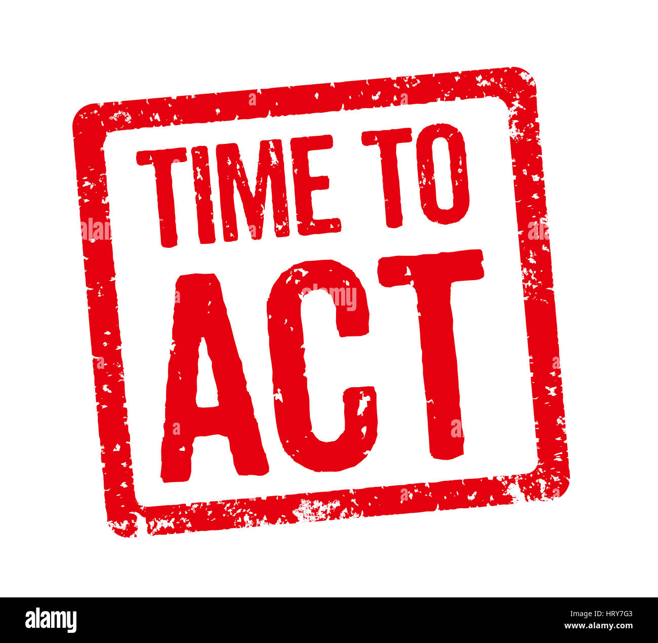 Red Stamp on a white background - Time to act Stock Photo - Alamy