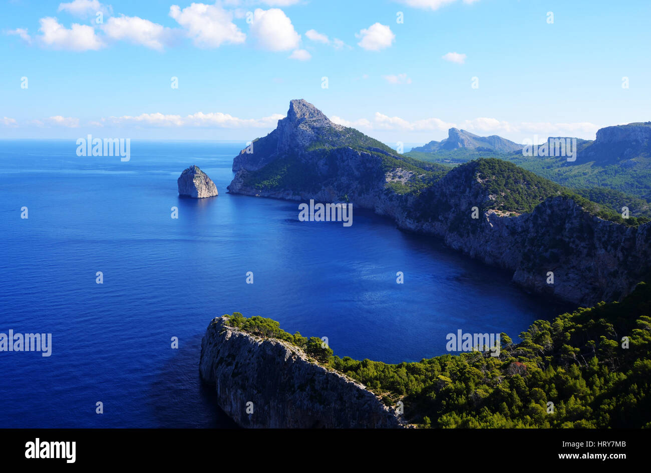 Cap de Formentor coast in Mallorca, Spain (View from Mirador Es Colomer ...