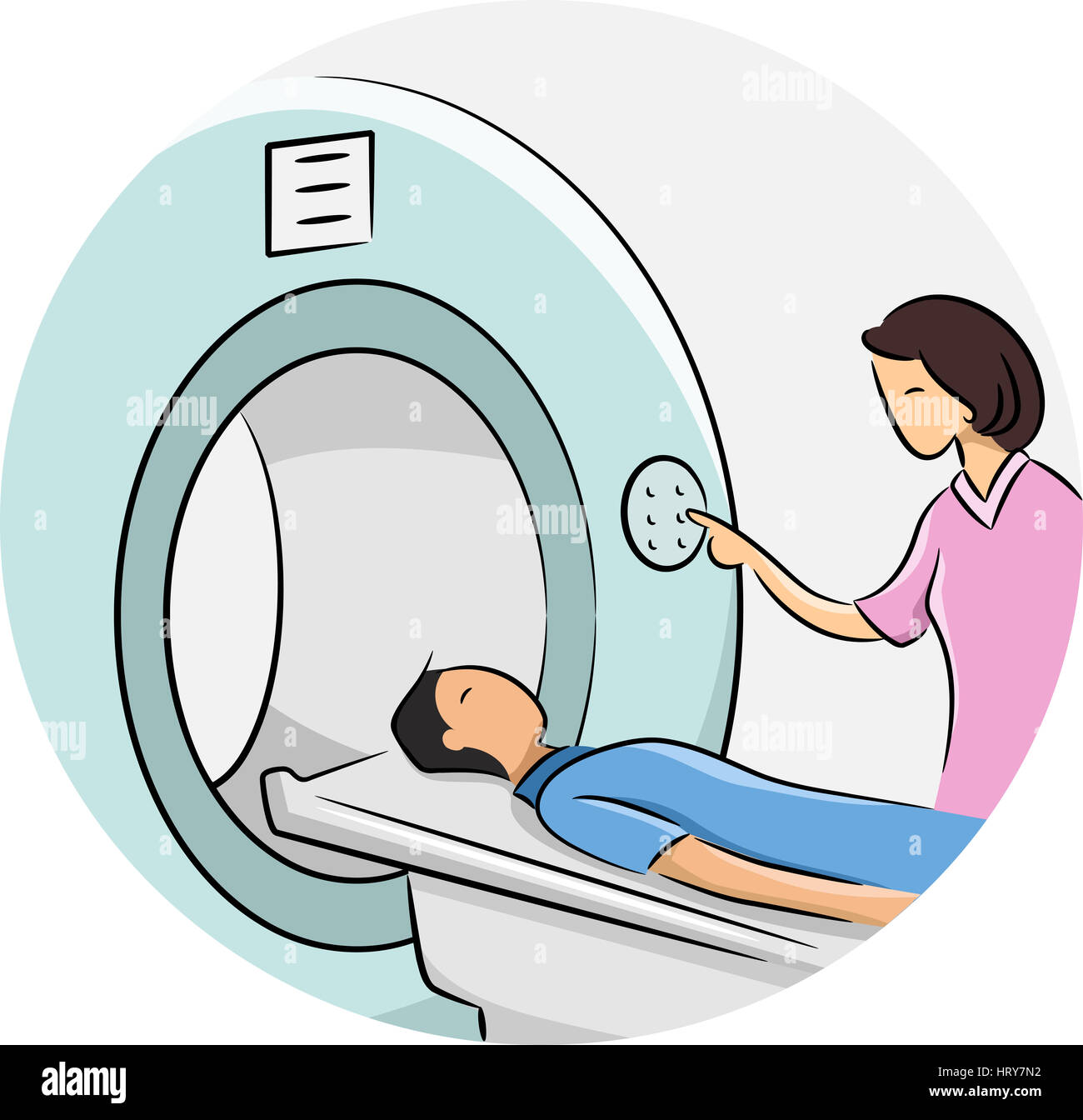 Illustration of a Patient Undergoing an Imaging Test Stock Photo - Alamy