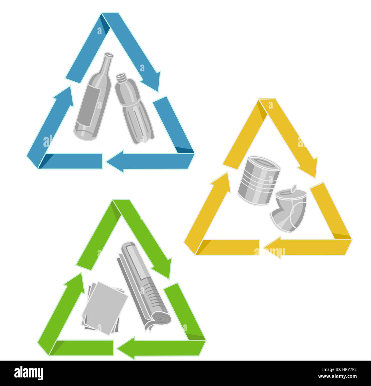 Icon Illustration of Things That are Commonly Recycled Stock Photo - Alamy