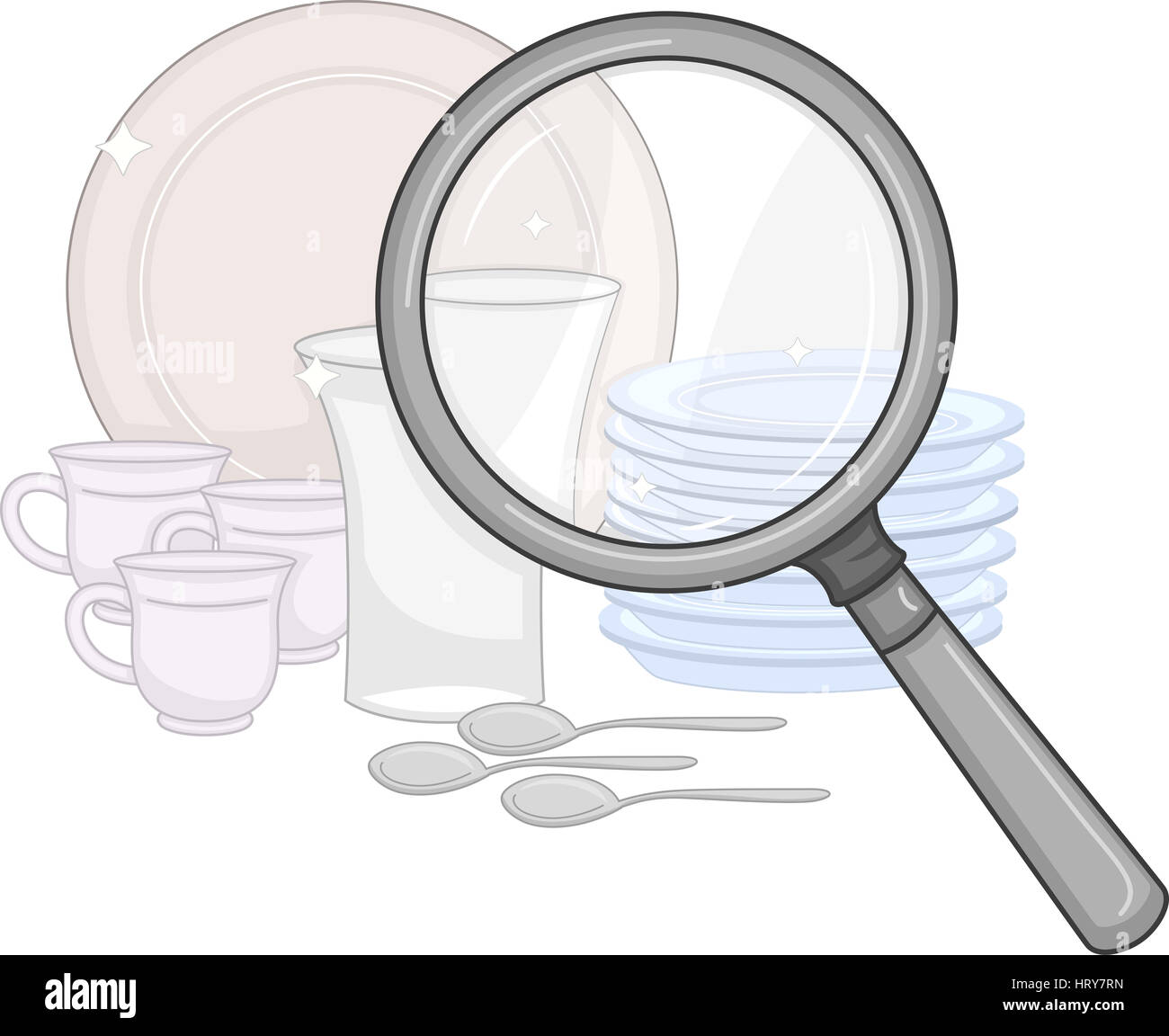 Illustration of a Magnifying Glass Being Used to Check the Cleanliness ...