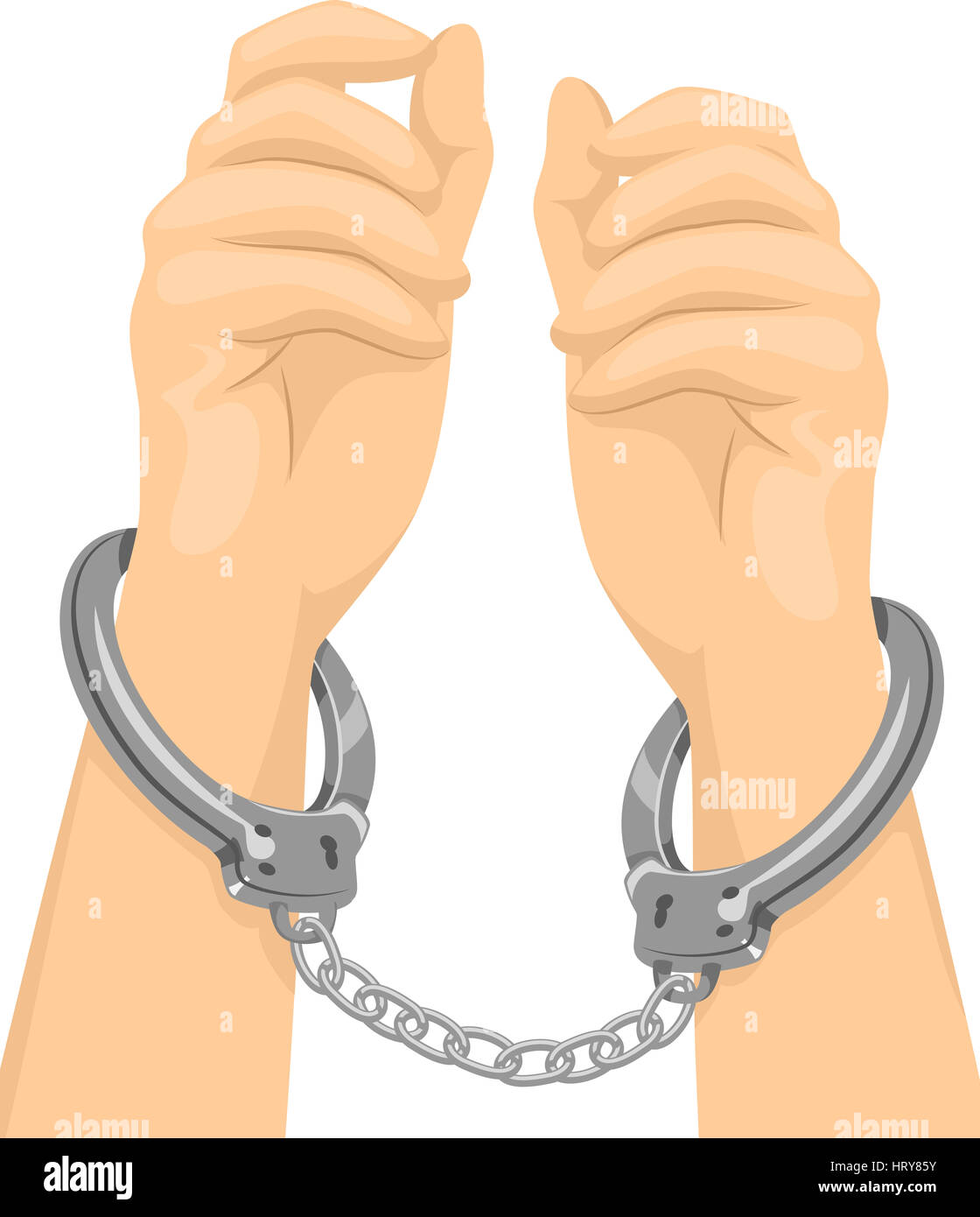Cropped Illustration of a Pair of Hands Tied with Handcuffs Stock Photo ...