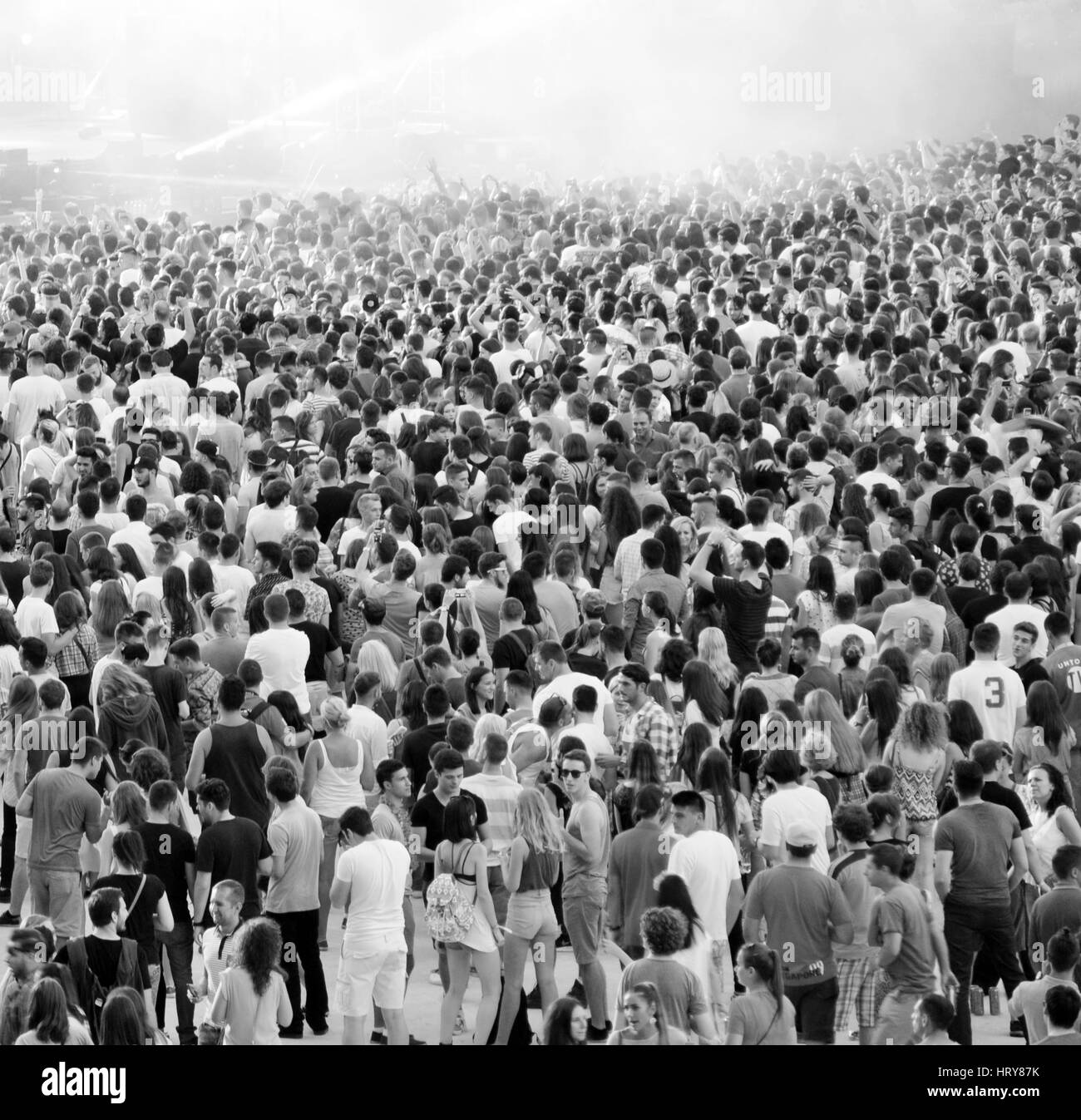 Young people during rock Black and White Stock Photos & Images - Alamy