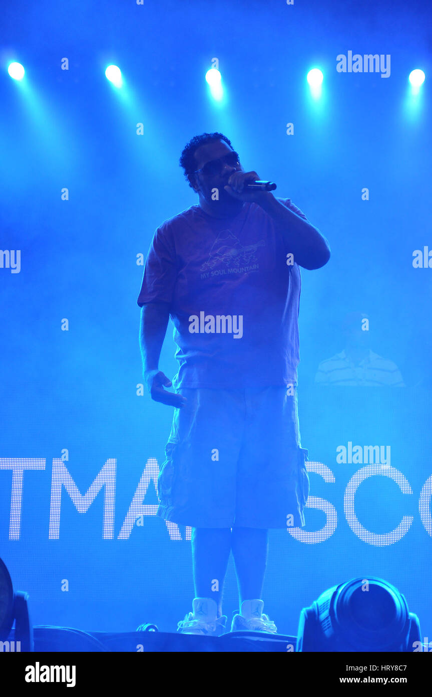 CLUJ NAPOCA, ROMANIA – AUGUST 2, 2015: Rapper Fatman Scoop performs a ...