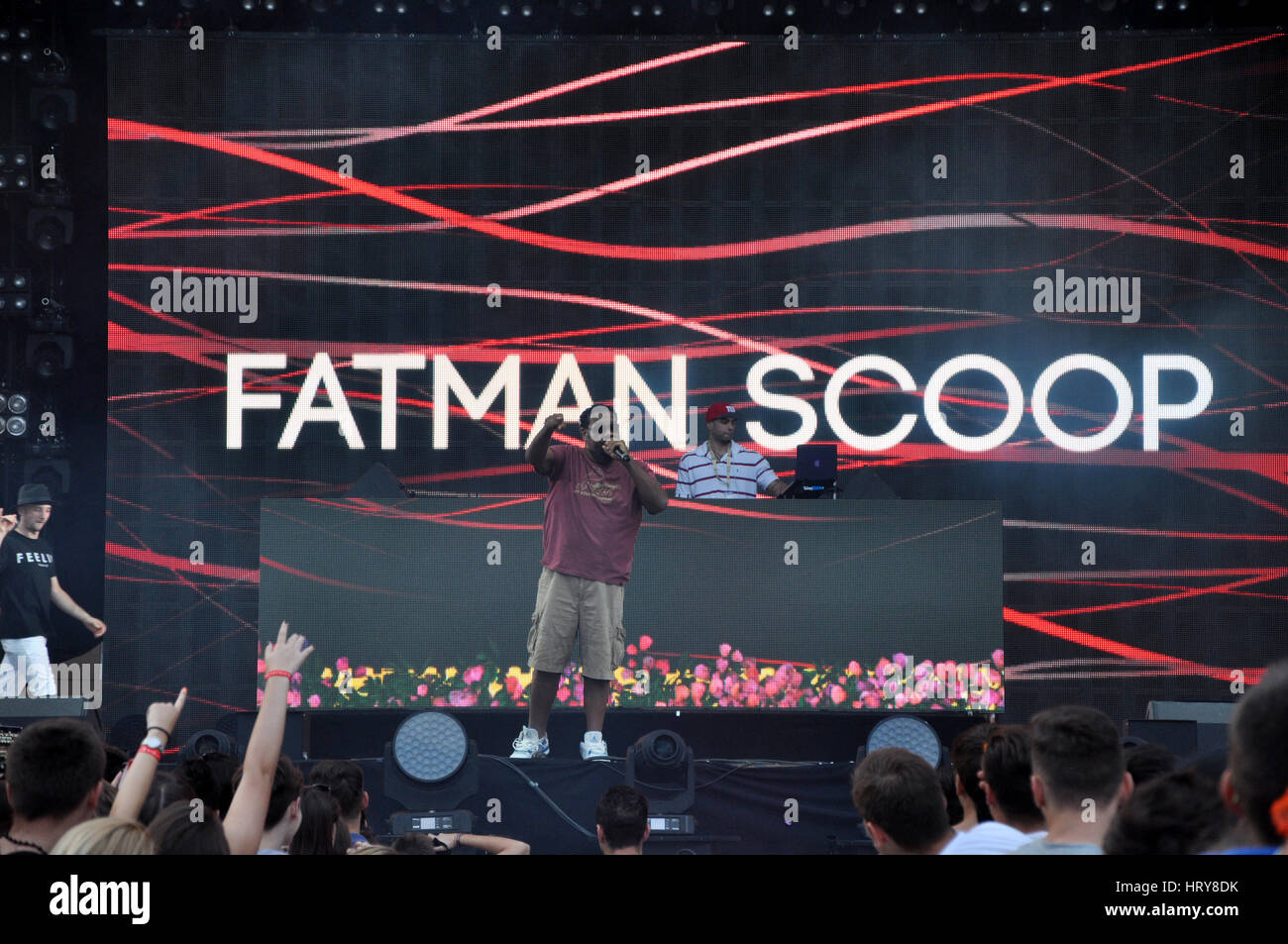 CLUJ NAPOCA, ROMANIA – AUGUST 2, 2015: Rapper Fatman Scoop singing live ...