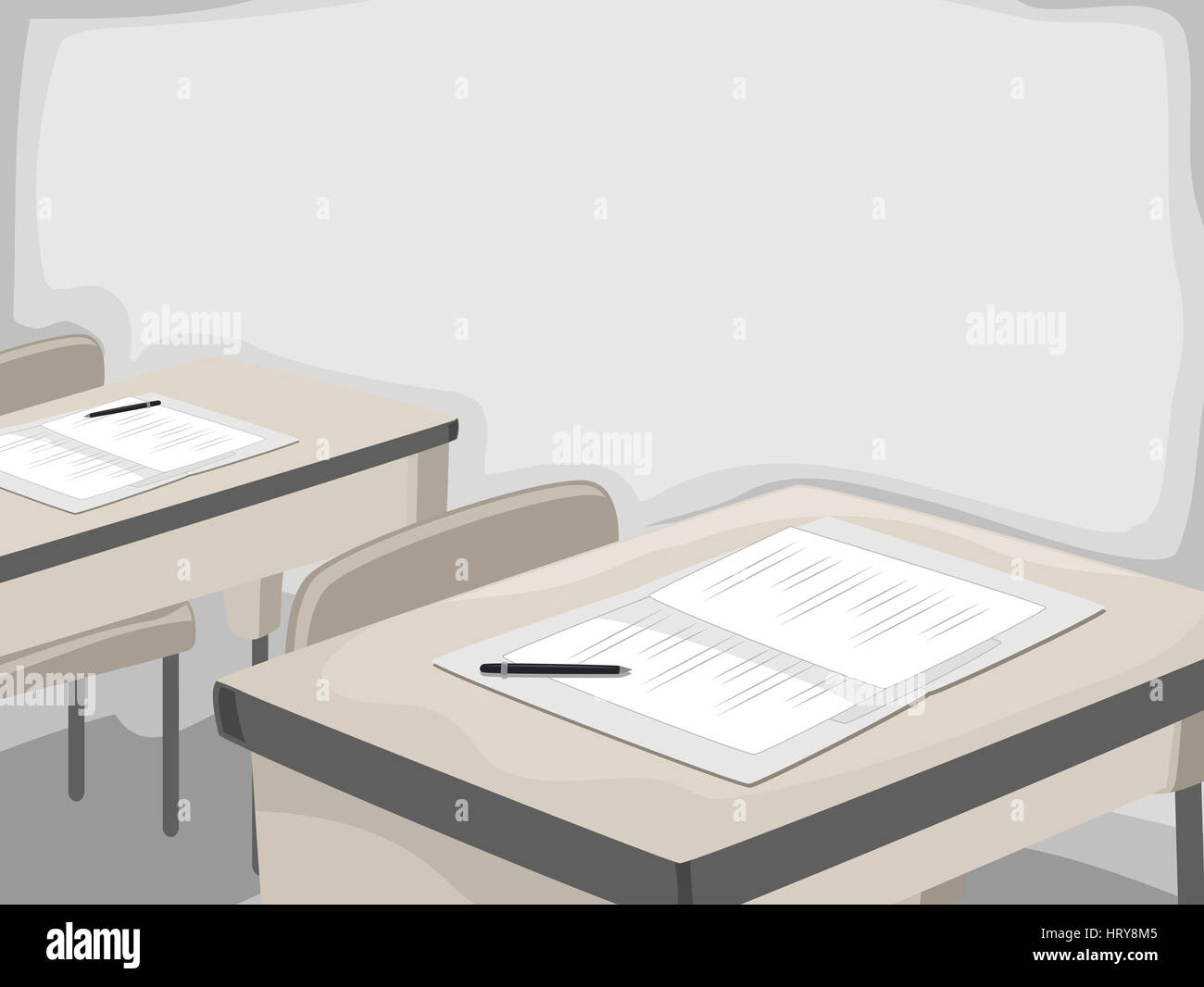 Illustration of a Table Set Up for Applicants Taking the Entrance Exam ...