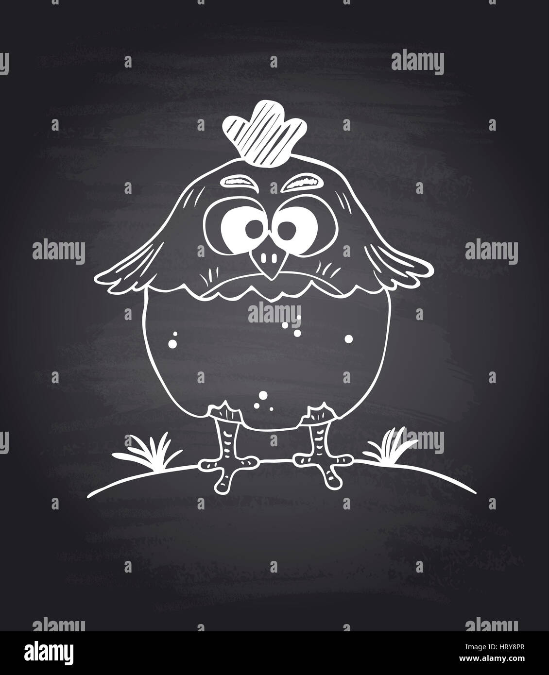 Chalkboard background with funny chicken.Vector illustration Stock ...