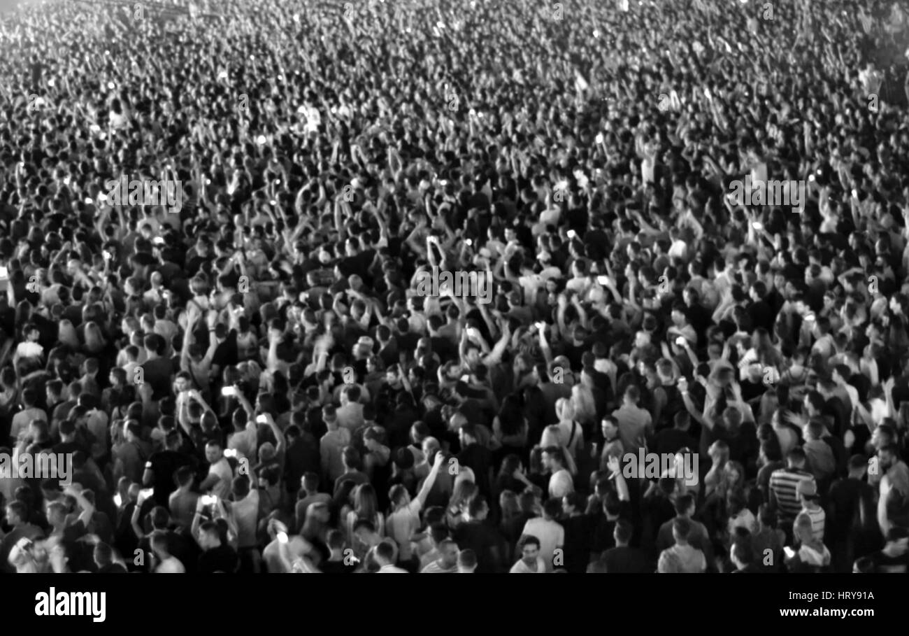 Teenager crowd Black and White Stock Photos & Images - Alamy