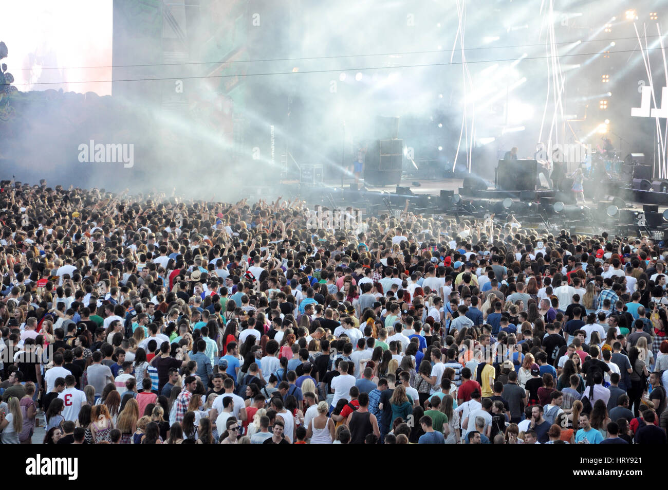 Crowd of blurred people Stock Photo - Alamy
