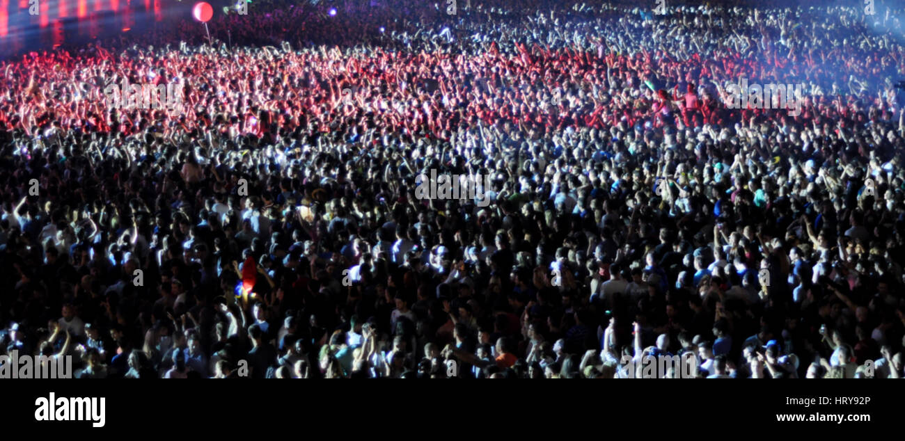 Blurred crowd at a concert Stock Photo - Alamy
