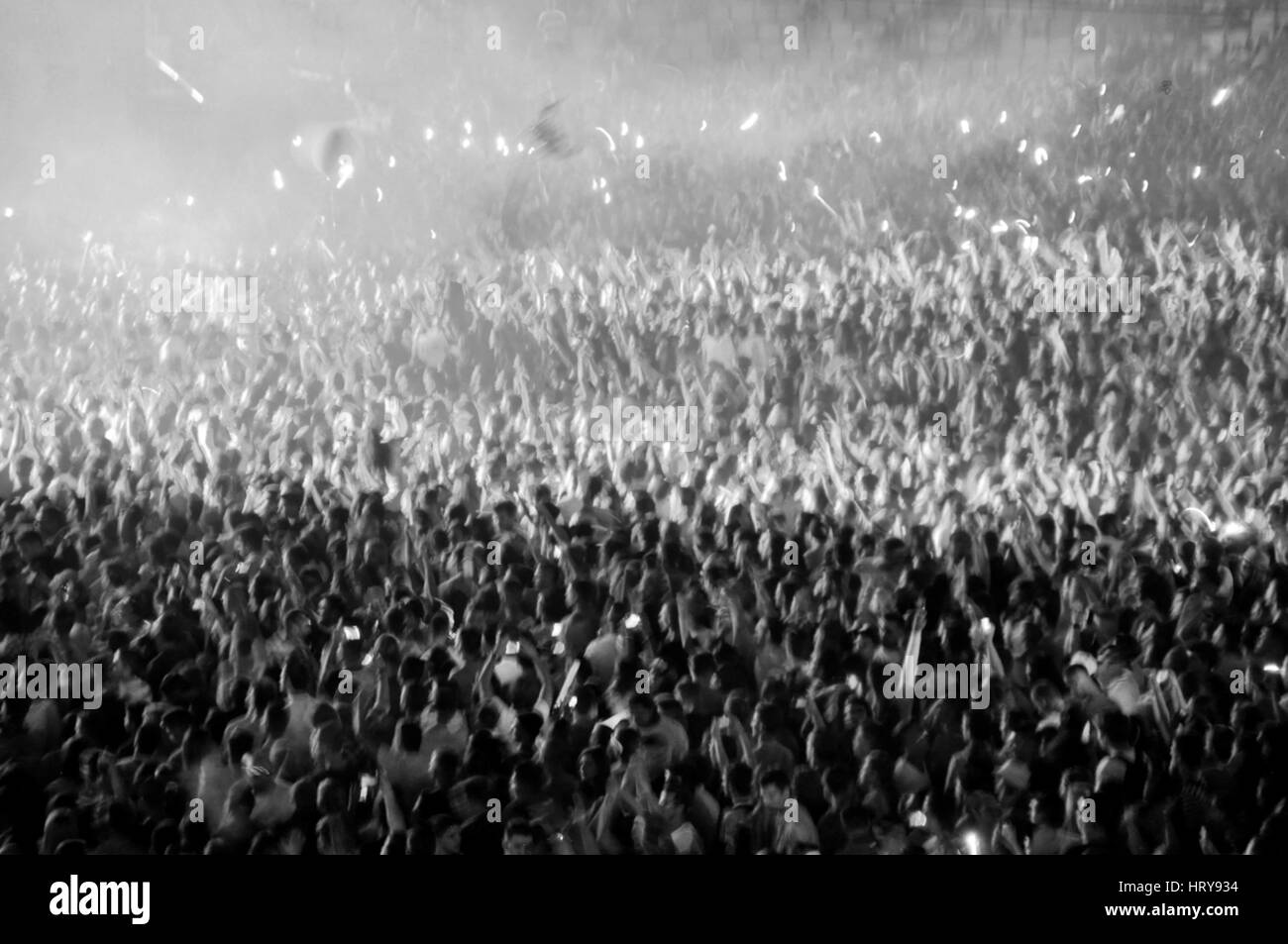 Blurred crowd at a concert Stock Photo - Alamy