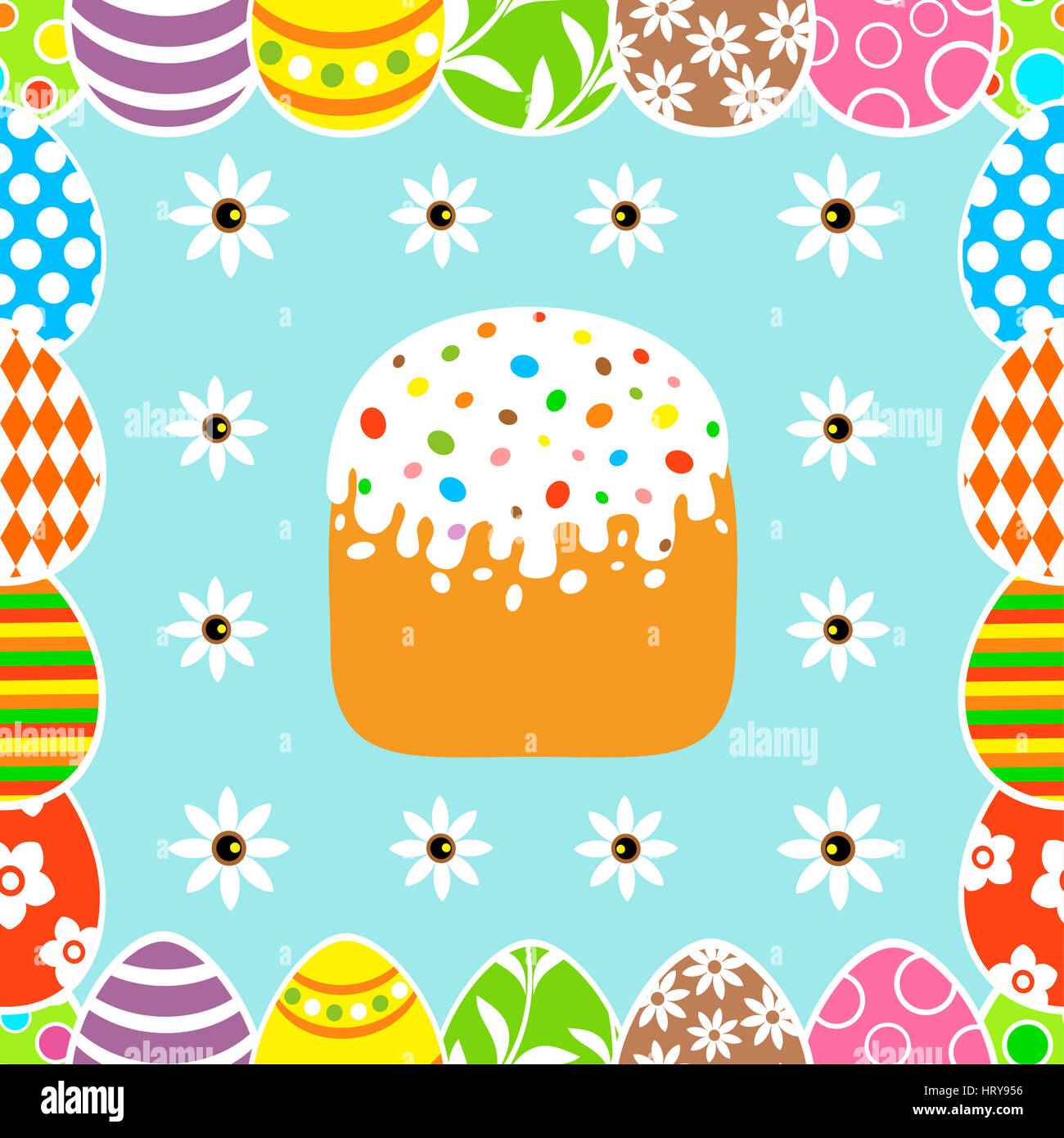 Seamless Easter background card with cake Stock Photo - Alamy