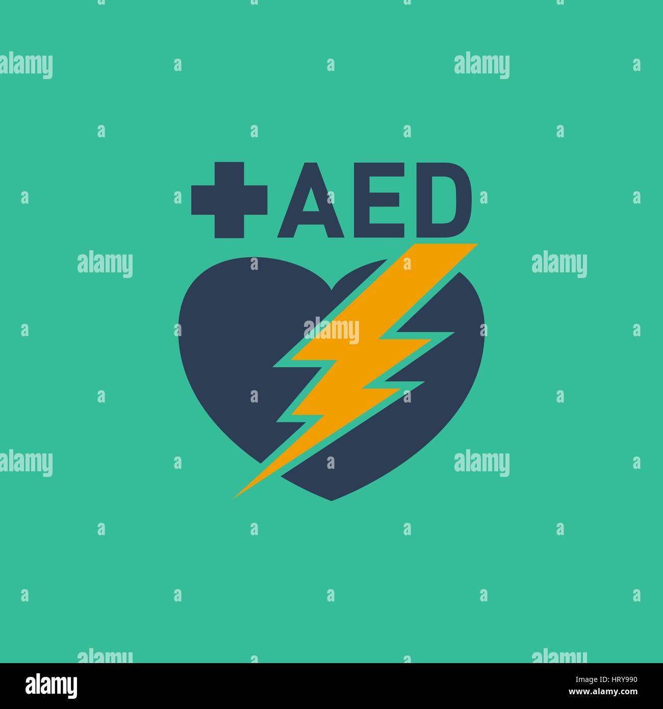 AED (Automated External Defibrillator) vector logo Stock Vector Image ...