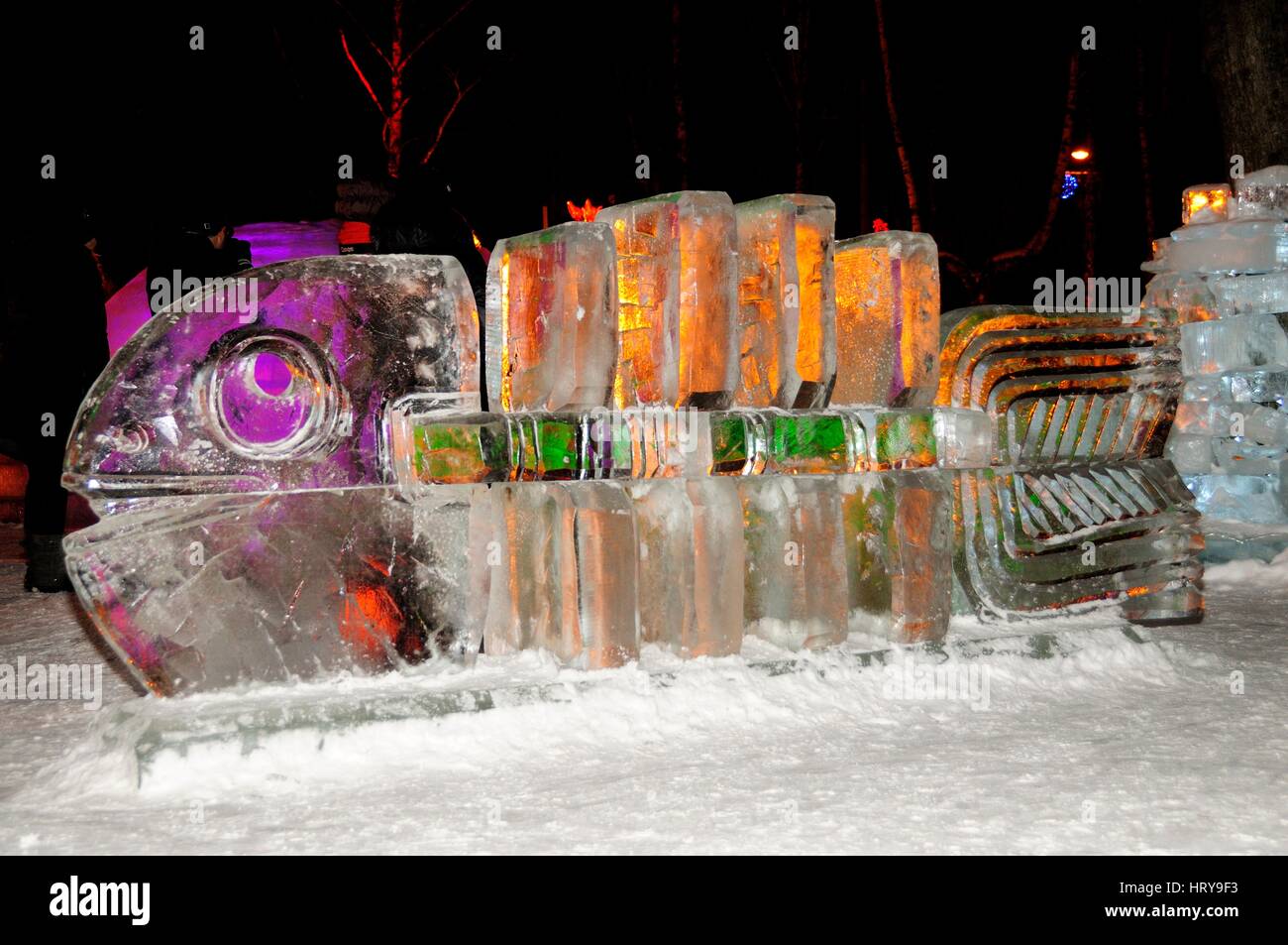 The exhibition of ice sculptures in Sokolniki Park. Moscow. Russia ...