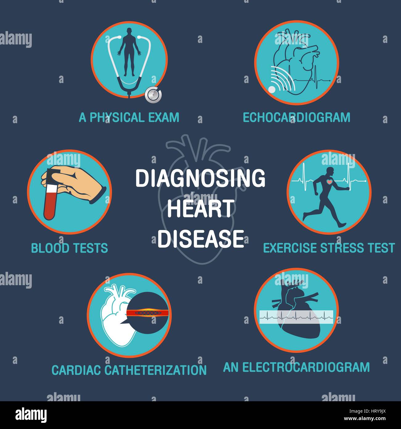 diagnosing heart disease vector logo icon design infographic Stock Vector Image & Art - Alamy