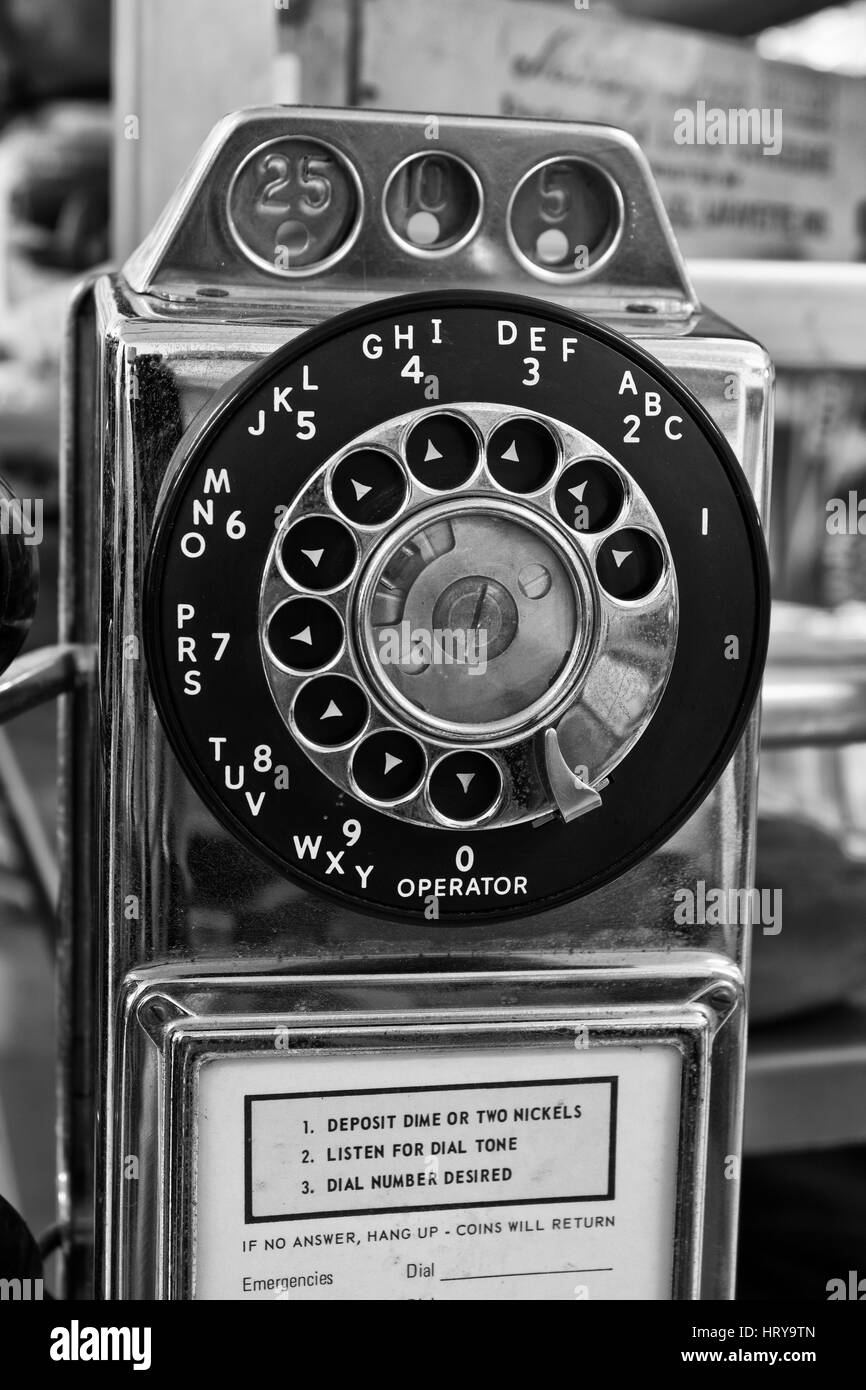 Vintage rotary pay phone old hi-res stock photography and images - Alamy