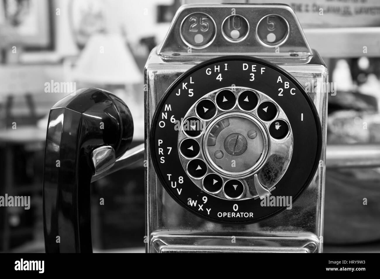 Vintage rotary pay phone old hi-res stock photography and images - Alamy
