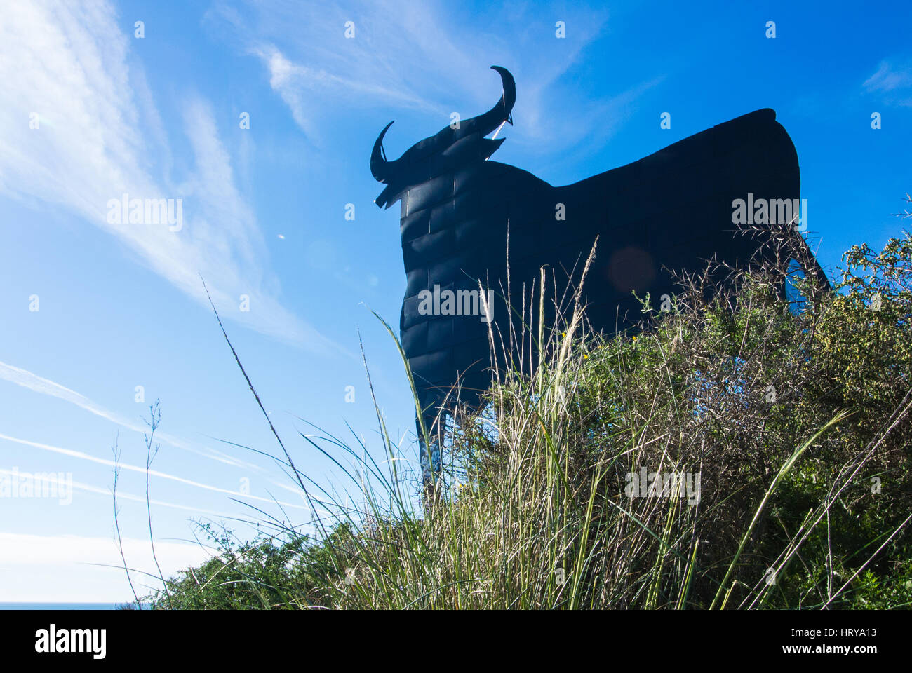A Toro Osborne - an iconic symbol of Spain, silhouette of black bull on ...