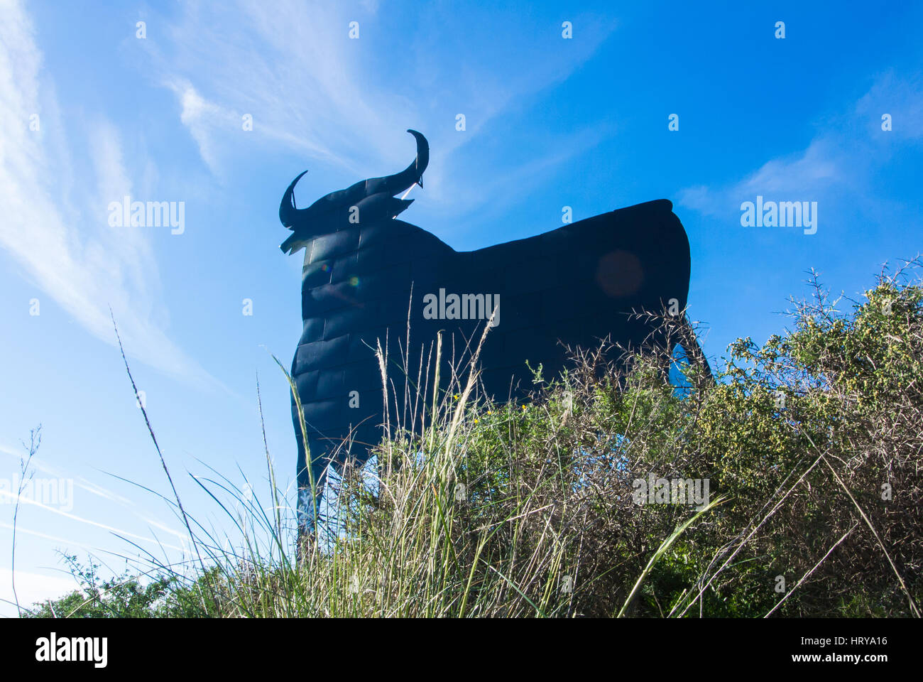 A Toro Osborne - an iconic symbol of Spain, silhouette of black bull on ...