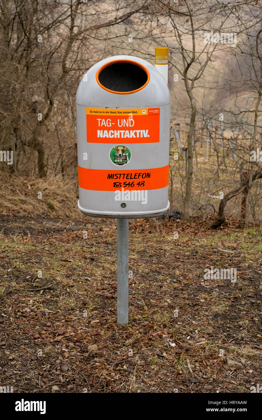Rubbish bin, Vienna Forest, Vienna, Austria Stock Photo - Alamy