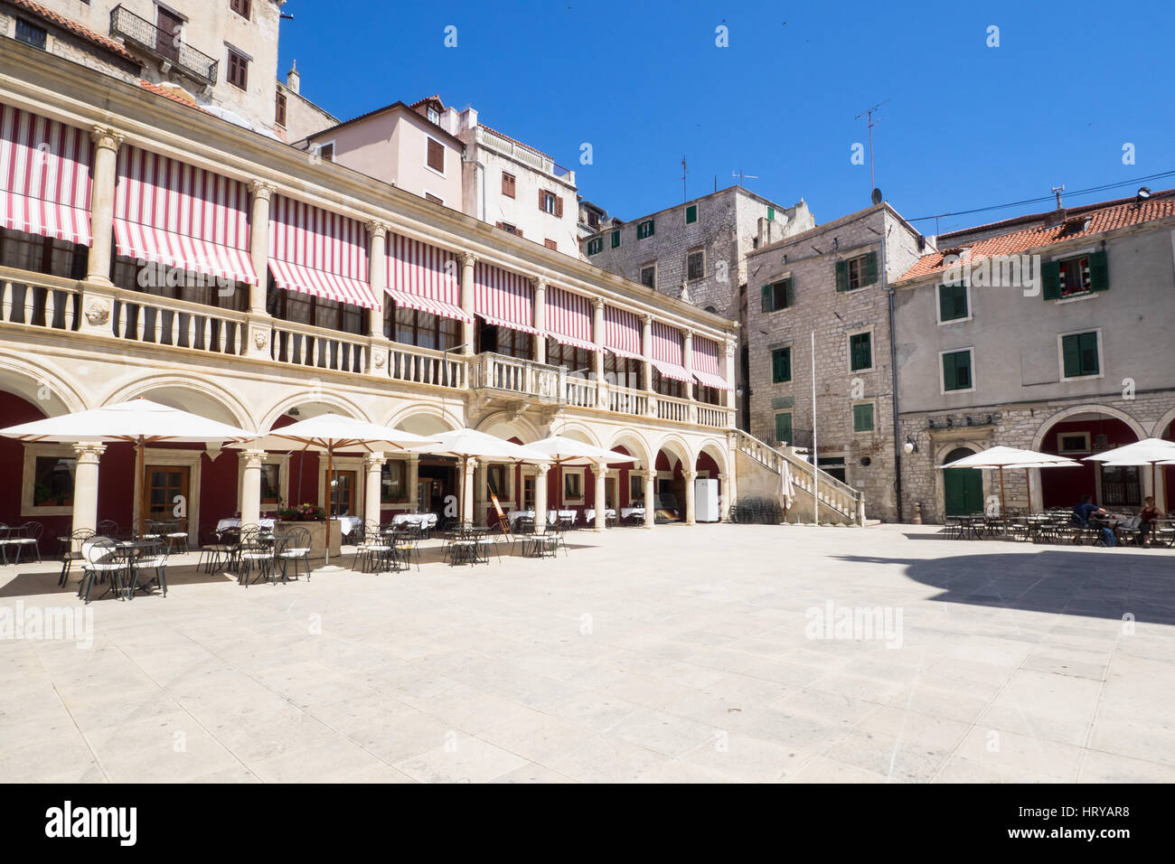 Square in the historic town of Sibenik, Croatia Stock Photo - Alamy