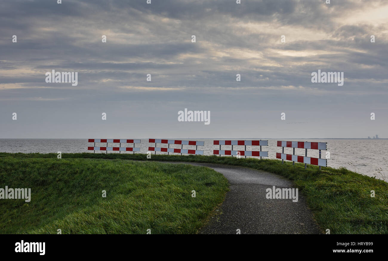 Road fence at the bicycle path Stock Photo - Alamy