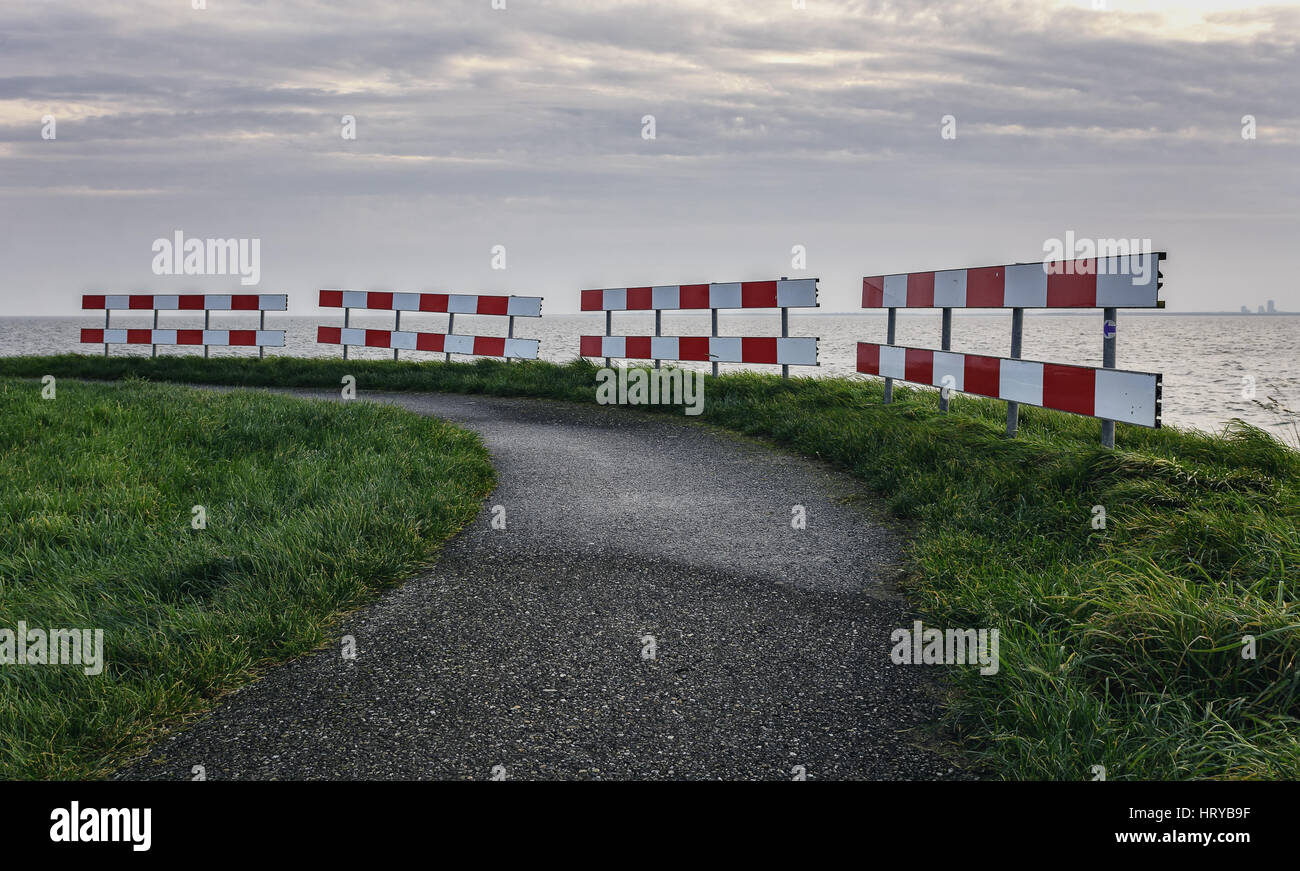 Road fence at the bicycle path Stock Photo - Alamy