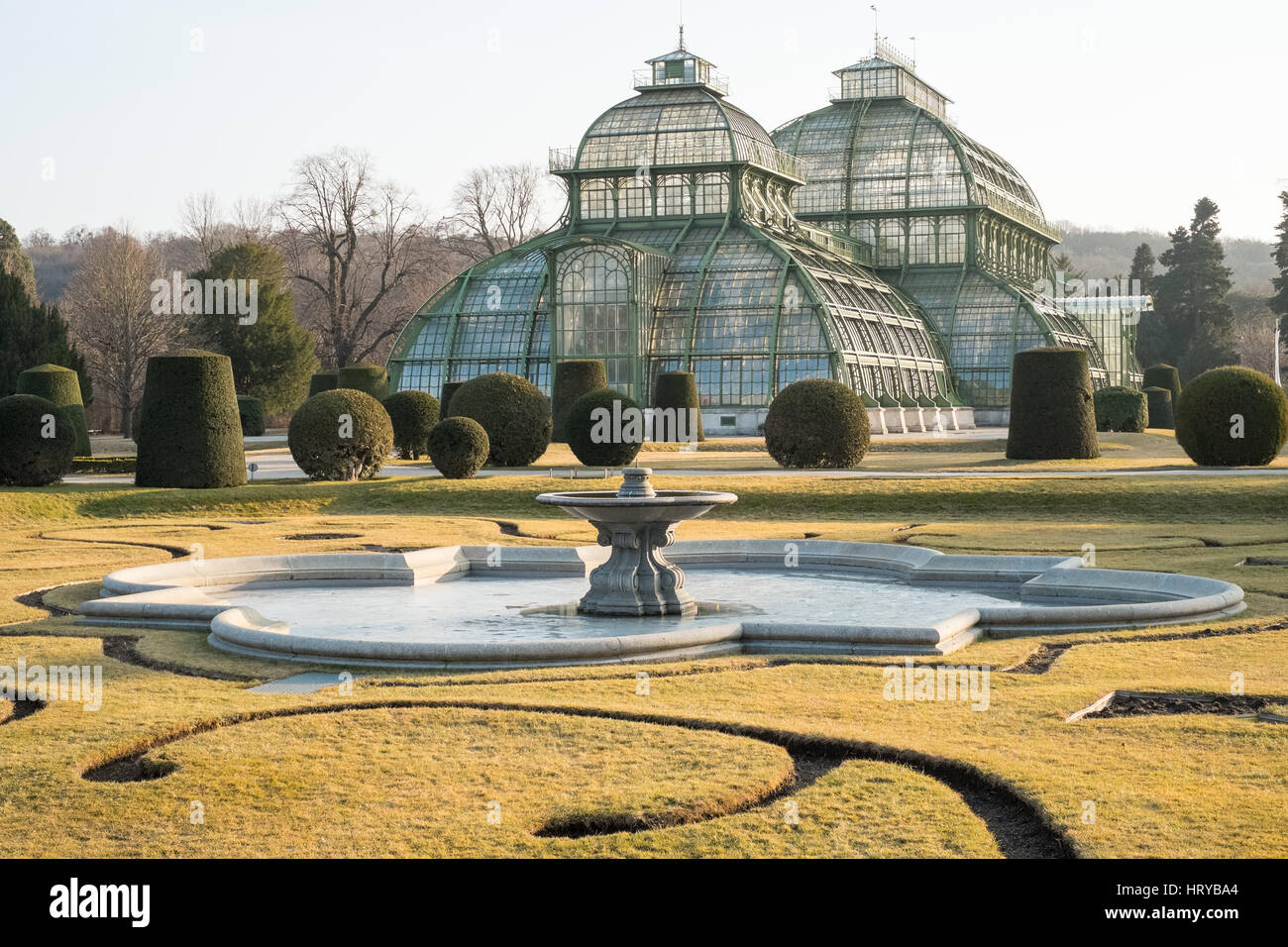 Palm House or Palmenhaus in the Schönbrunn palace gardens, Vienna ...