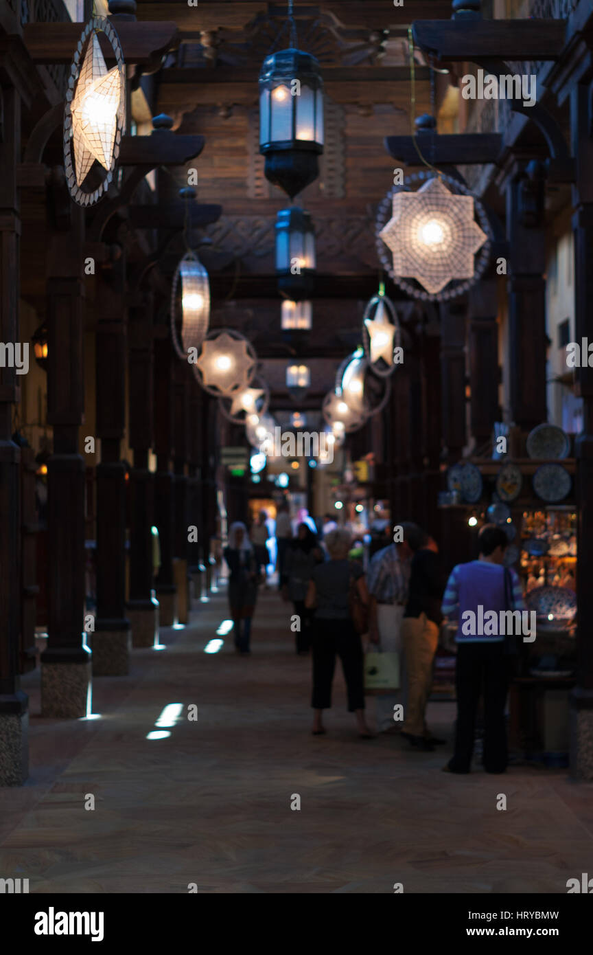 Dubai souq daytime shallow depth of field Stock Photo - Alamy