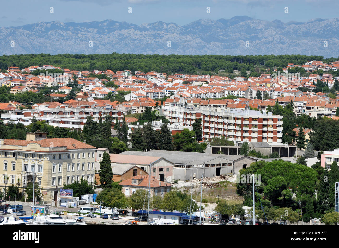 ZADAR, CROATIA - AUGUST 25: Aerial view of the Stari Grad (Old Town) of ...