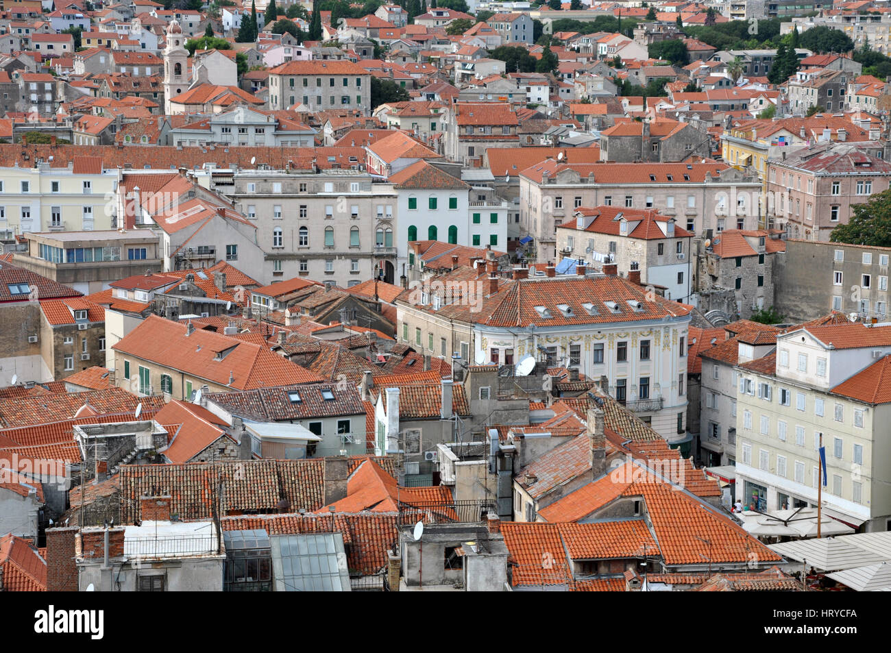 SPLIT, CROATIA - AUGUST 26: Aerial view of the Palace of the Roman ...