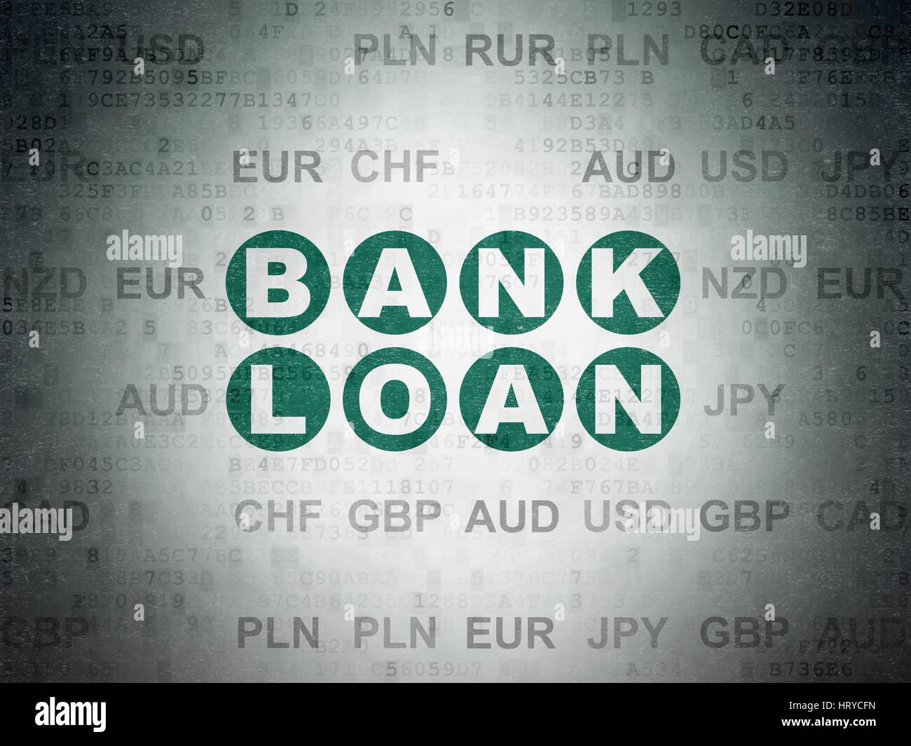 Money concept: Bank Loan on Digital Data Paper background Stock Photo ...