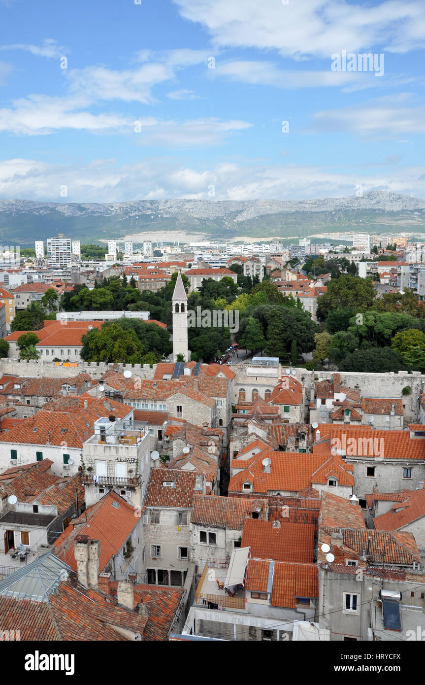 SPLIT, CROATIA - AUGUST 26: Aerial view of the Palace of the Roman ...