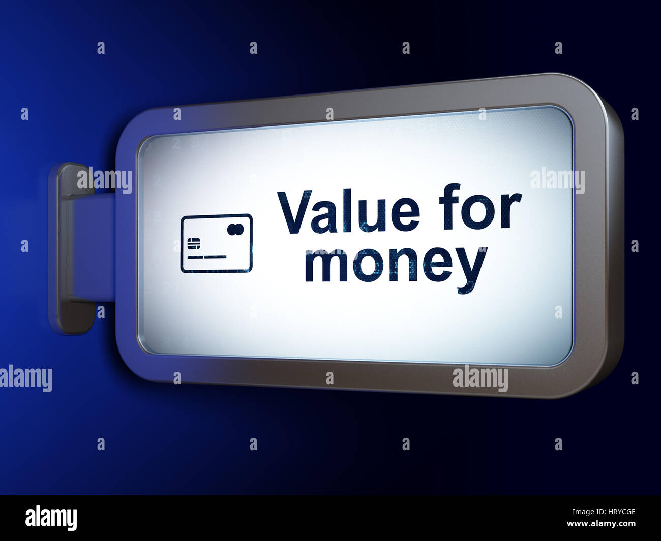 Currency concept: Value For Money and Credit Card on billboard ...