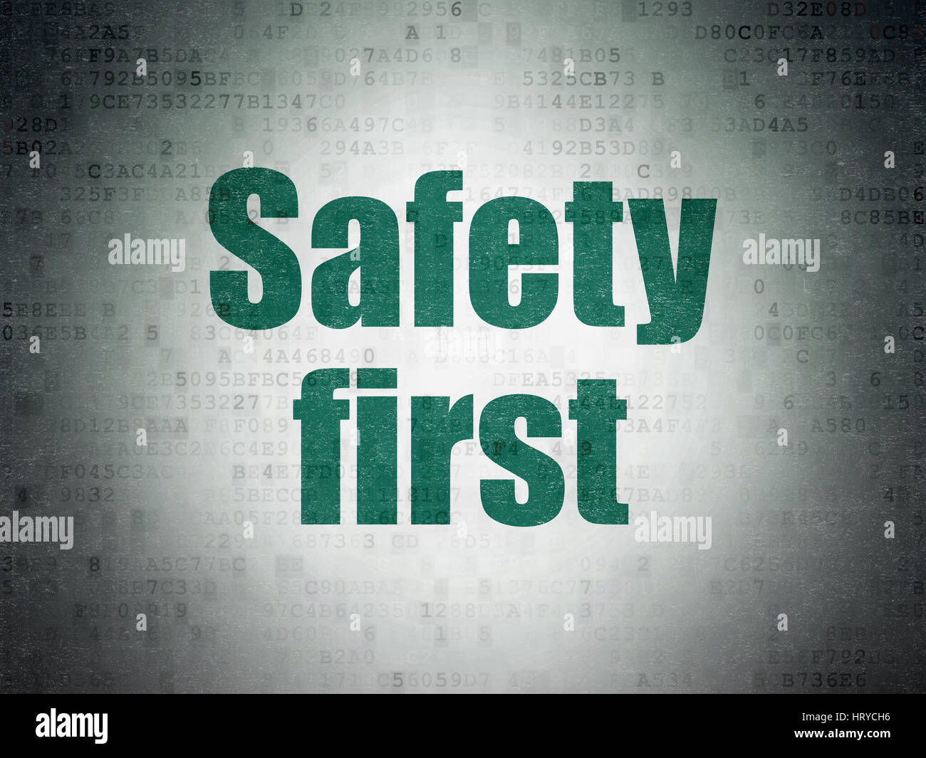Security concept: Safety First on Digital Data Paper background Stock ...