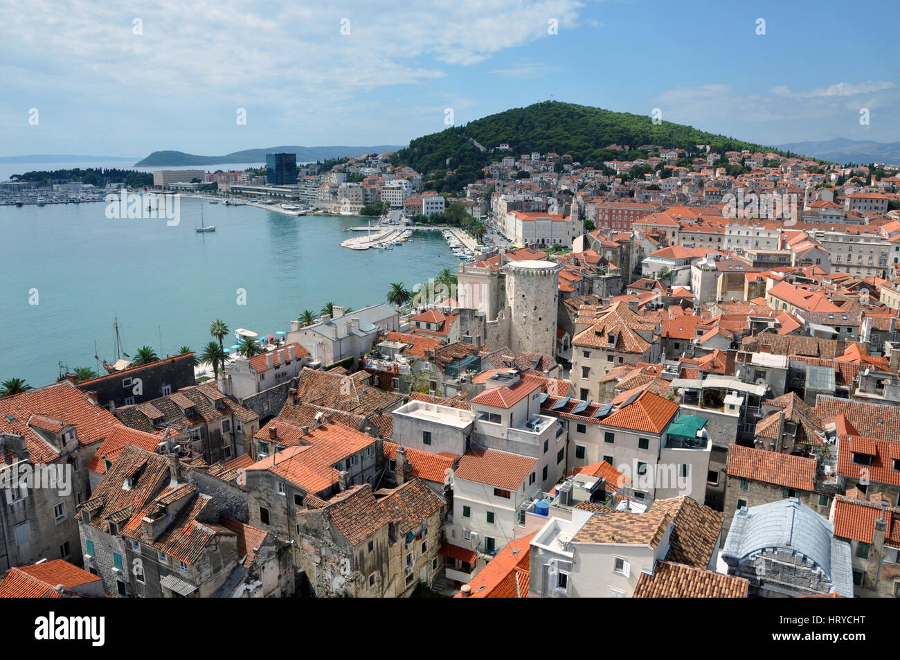 SPLIT, CROATIA - AUGUST 26: Aerial view of the Palace of the Roman ...