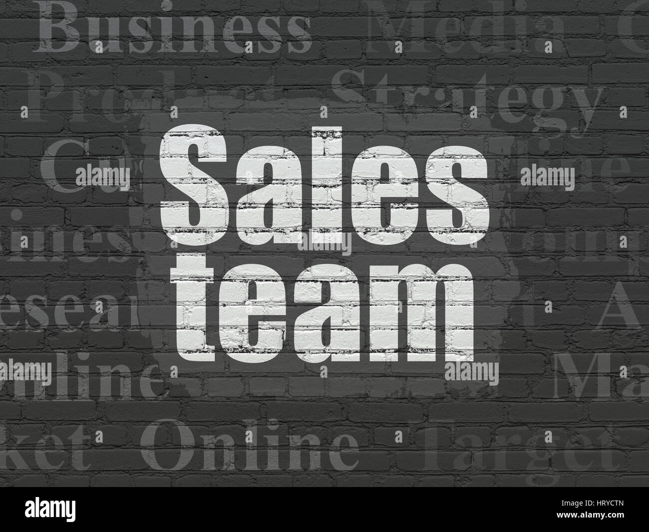 Marketing concept: Sales Team on wall background Stock Photo - Alamy