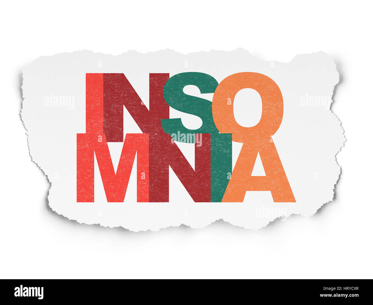 Medicine concept: Insomnia on Torn Paper background Stock Photo - Alamy