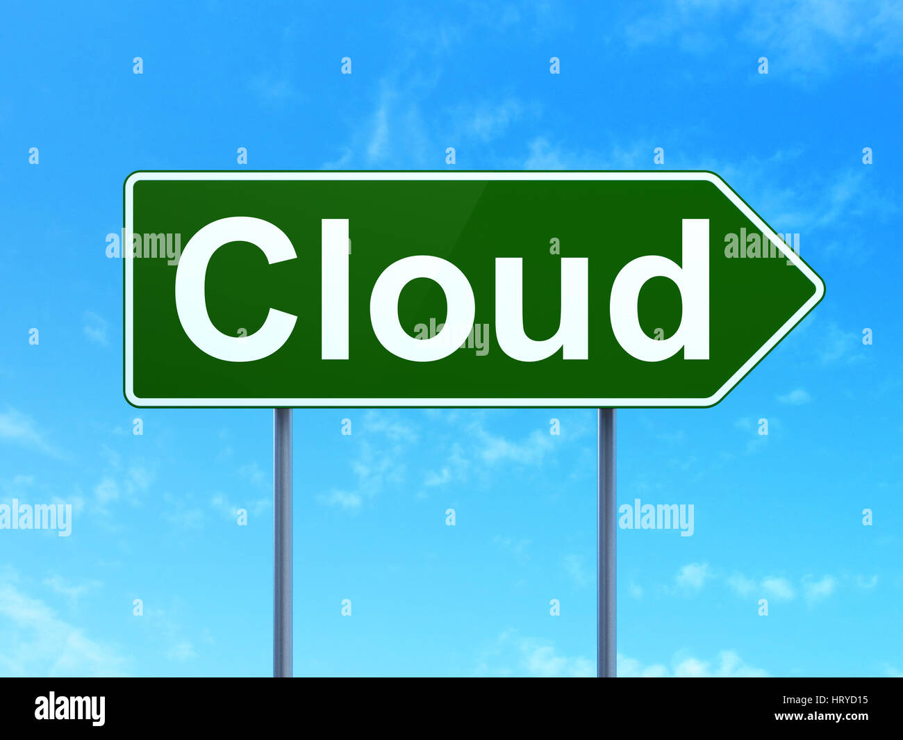 Cloud technology concept: Cloud on road sign background Stock Photo - Alamy