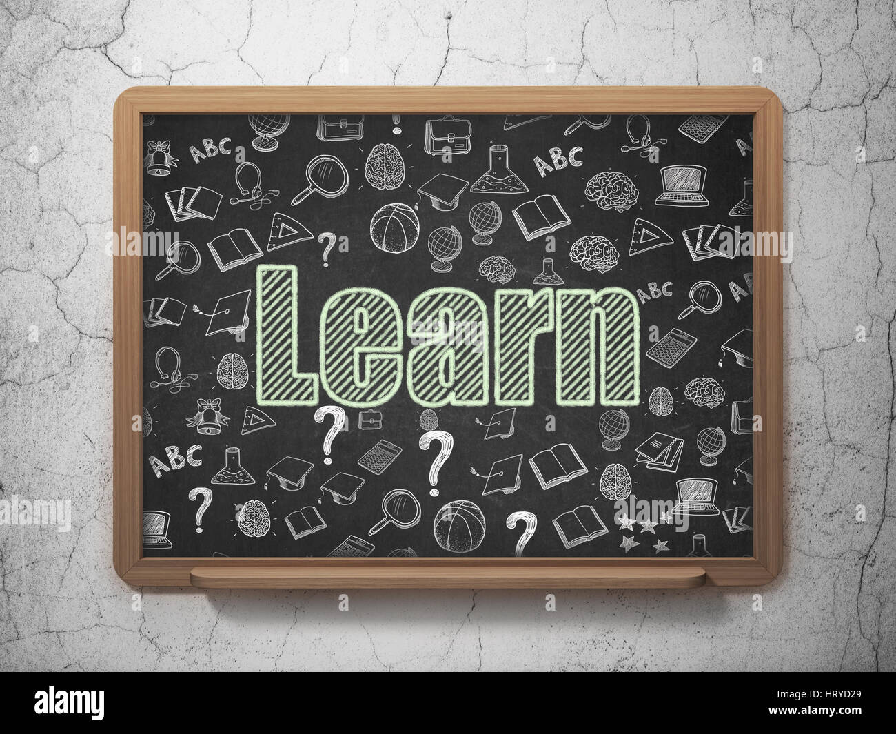 Studying concept: Learn on School board background Stock Photo - Alamy