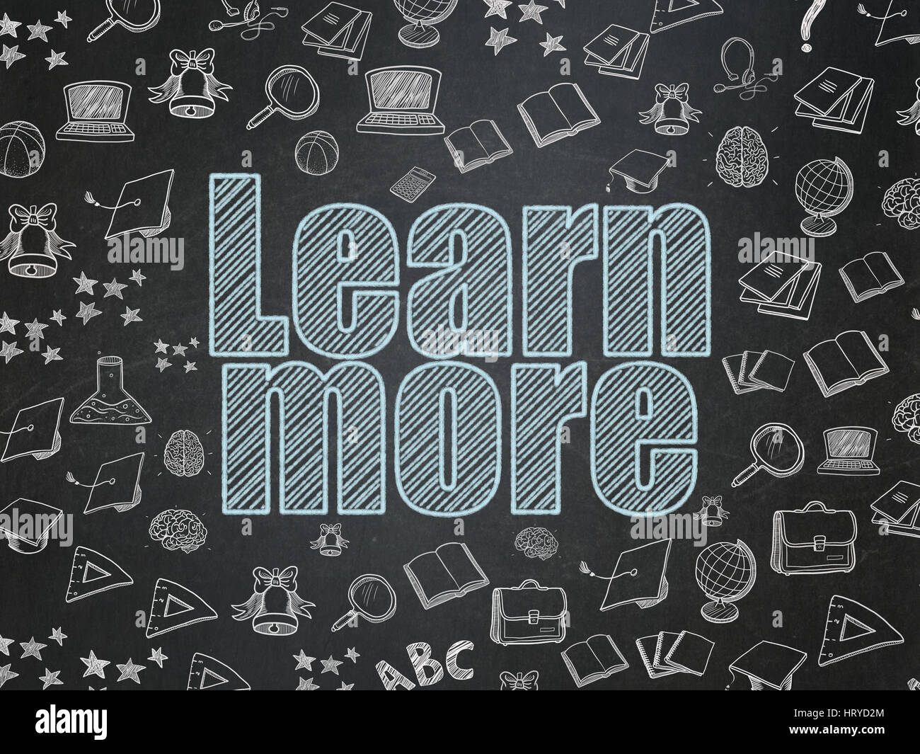 Learning concept: Learn More on School board background Stock Photo - Alamy