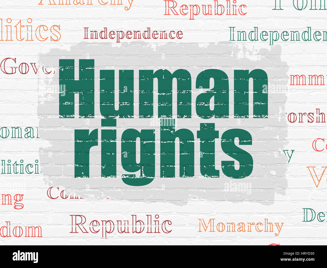Politics concept: Human Rights on wall background Stock Photo - Alamy
