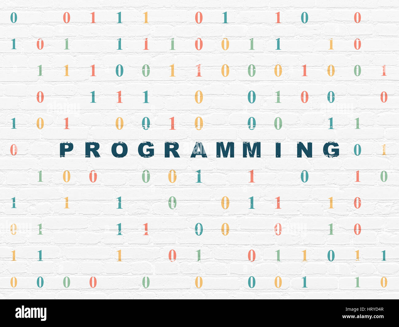 Database concept: Programming on wall background Stock Photo - Alamy